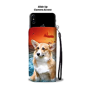 Dog Print Phone Case, Bearded Collie Dog Print Smartphone iPhone Wallet Case. Stunning Faux Leather Wallet Phone Cover/Stand for Samsung Galaxy, iPhone 6/7/8/X with RFID Protection