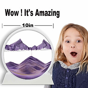 HISELUR Moving Sand Art Picture Kinetic 3D Deep Sea Sandscape in Motion Display Flowing Sand Relaxing Desktop Toy Home Office Decor Painting Gift Packing(10inch)