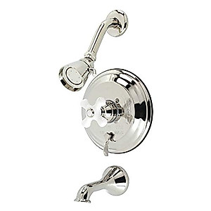 Kingston Brass KB36360PX Restoration Tub and Shower Faucet, Polished Nickel