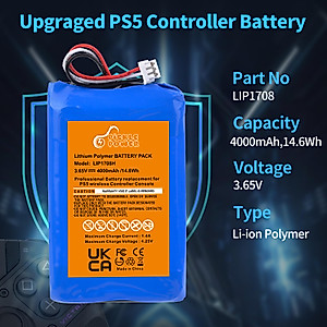 Pickle Power PS5 Controller Battery Replacement for Sony Playstation 5 DualSense CFI-ZCT1W Wireless Controller
