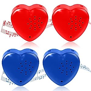 Voice Recorder for Stuffed Animal, 20 Seconds Stuffed Animal Voice Recorder Box, Bear Toy Push Button Sound Recorder, Heartbeat Recorder, Recording Device Sound Module for Toys, 4 Pcs (Red, Blue)
