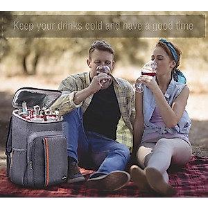 VVEIFO Cooler Backpack 25 Cans，Lunch Backpack，Leakproof Soft Cooler Bag to Beach Camping Hiking Picnic Work Lunch Travel for Men Women（Grey）