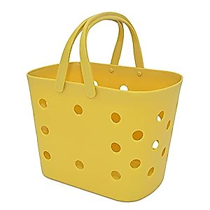 Eishi Shower Caddy Basket Snacks Tote with Handle Bath Organizer Bin Toiletry Bag Bin Box Storage Bin for Bathroom Dorm Room College Dorm Pantry Kitchen, Yellow