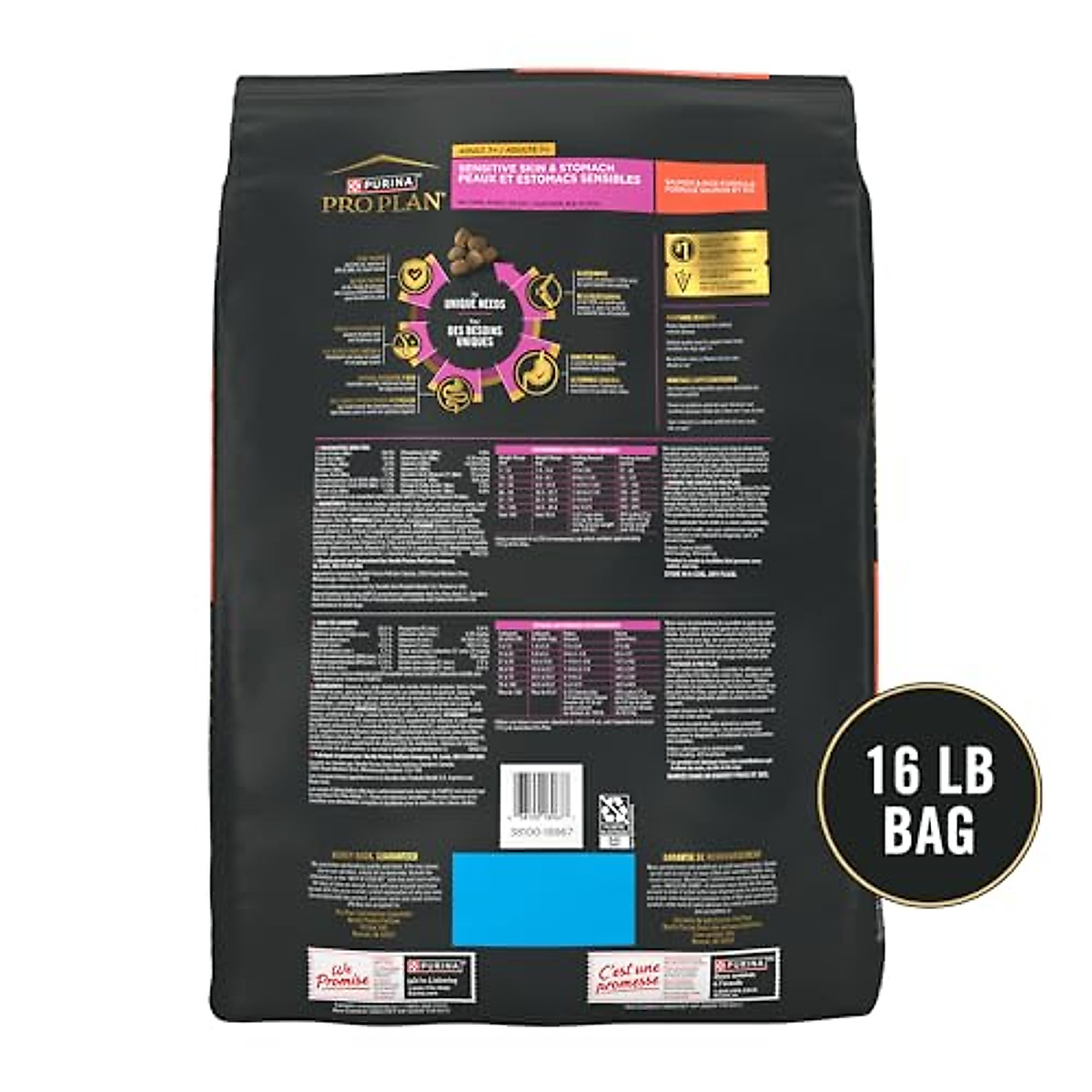 Purina Pro Plan Sensitive Skin and Stomach Dry Dog Food Senior Adult 7 Plus Salmon and Rice Formula - 16 lb. Bag