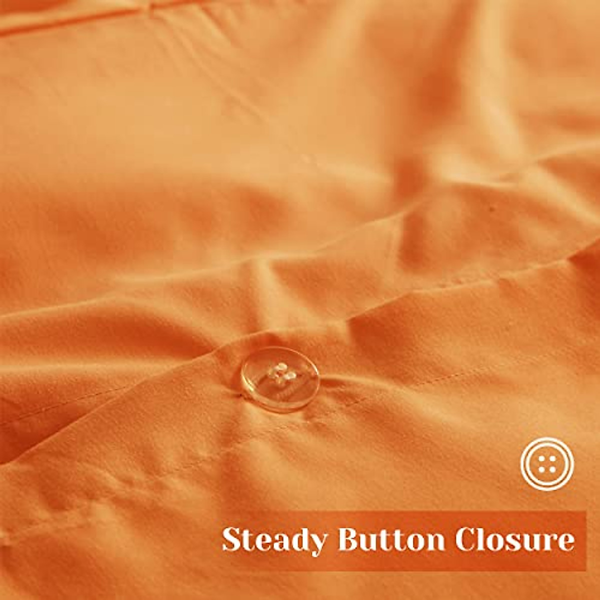 Ventidora 3 Pieces Duvet Cover Set Soft Brushed Microfiber Cover Set 1 Comforter Cover 2 Pillow Shams with Button Closure and Concealed Ties. (Queen-90x90inches, Tangelo)