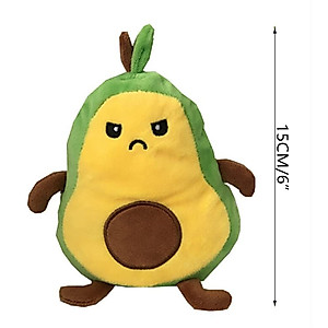 OUKEYI Avocado Plushie Toy Figure Stuffed Toy Double-Sided Mood Plushie Yellow and Green