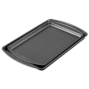 Wilton Perfect Results Premium Non-Stick Bakeware Cookie Baking Sheets Set, 2-Piece, Steel