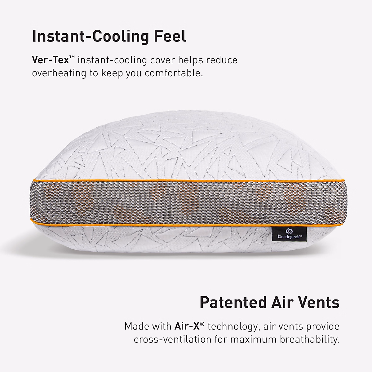 Bedgear Storm Performance Pillow - 2018 Version - Size 2.0 - Cooling Pillow for Hot Sleepers - Medium Firmness Bed Pillow for All Sleep Positions - Washable Removable Cover - 20" W x 26" L x 5.75" H