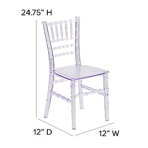 BizChair 10 Pack Child’s Transparent Crystal Resin Party and Event Chiavari Chair for Commercial & Residential Use