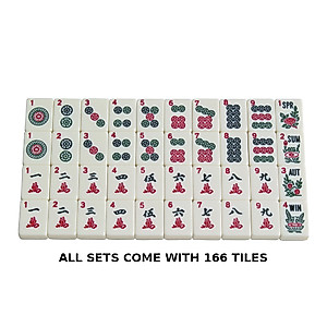 Linda Li American Mahjong Set Black Paisley Soft Bag - 166 Ivory Colored Engraved Tiles, 4 All-in-One Rack/Pushers