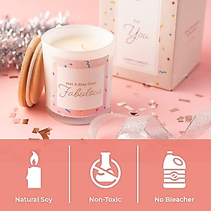 AROMEO Funny Gifts | Birthday Candles for Mom, Friends, Coworker, Sister, Cute Birthday Gifts (Not A Day Over Fabulous)