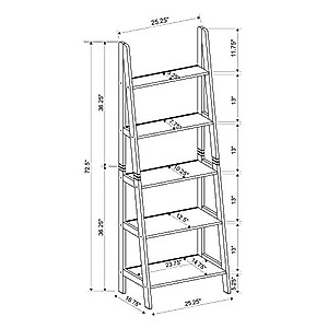 Linon Gleason Modern Classic Black Ladder Bookshelf
