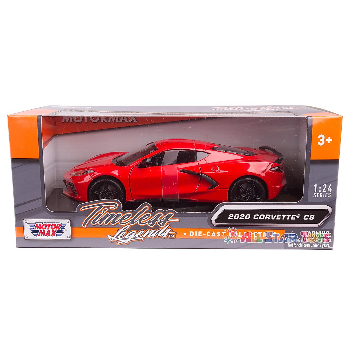 2020 Chevrolet Corvette C8 Stingray Red Timeless Legends 1/24 Diecast Model Car by Motormax 79360