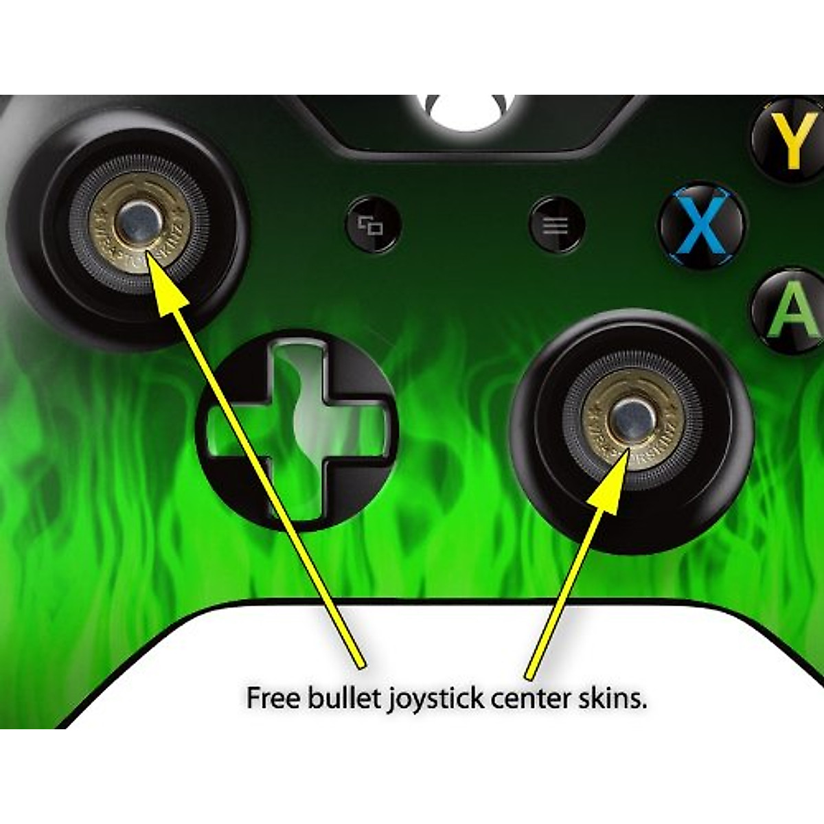 WraptorSkinz Decal Style Vinyl Skin Wrap compatible with XBOX One Original Wireless Controller Fire Green - (CONTROLLER NOT INCLUDED)