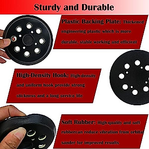 5-Inch 8-Hole Replacement Sander Pad for Milwaukee Sander, 5" Hook & Loop Sanding Pad for Milwaukee 6021-21 & 6034-21, 2648-20, 2648-21 Random Orbit Sander -1 Pack