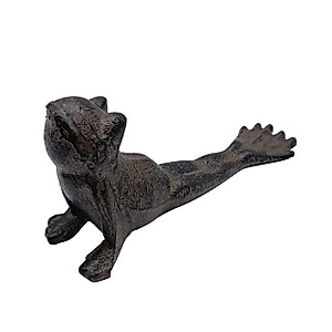 Comfy Hour 3.5" Cast Iron Yoga Frog Door Stopper, Brown, Antique & Vintage Collection