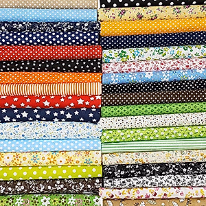 50 Pcs 10" x 10" Craft Fabric Bundle Squares Patchwork Fabric Sets Cotton Material Quilting Fabric for DIY