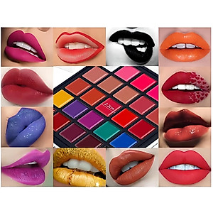 YARLADY 25 color Lipstick Lip Gloss Palette 24H Long-lasting moisturizing Waterproof matte Lip Palette Makeup,Pigmented Festival Halloween Body Face Paint Matte Lipstick Set