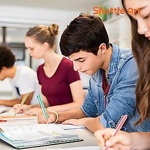 Retractable Pastel Gel Ink Pens, Shuttle Art 11 Pack Black Ink Pens, Cute Pens 0.5mm Fine Point for Writing Journaling Taking Notes School Office Home