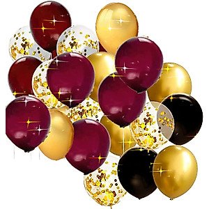 Graduation Decorations Maroon Gold 2024/Burgundy Graduation Party Decorations Burgundy Black Gold Balloons FSU/Class of 2024/Wizard Party Decorations/Burgundy Gold Birthday