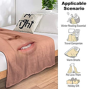 Funny Face Blanket Flannel Fleece Throw Blankets 50"X40" Soft Cozy Winter Fall Blanket Fuzzy Plush Home Decor For Couch Bed Sofa Living Room Bedroom