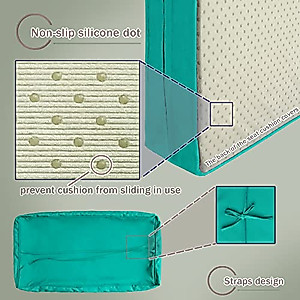 Outdoor Cushion Slipcovers, Water-Resistant Outdoor Patio Cushion Covers Replacement, Anti-Slip Cushion Covers for Patio Furniture with Invisible Zipper(Covers Only)