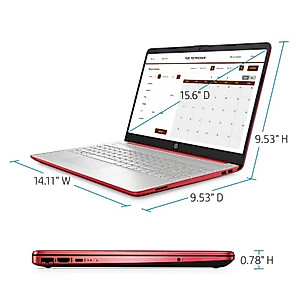 HP Newest 15.6" HD Laptop Computer, Intel Quad-core Pentium Processor, 16GB RAM, 1TB SSD, Office 365 1-Year, Numeric Pad, Webcam, Ethernet, Wi-Fi, Bluetooth, Windows 11 Home(S Mode), Red, /Battery