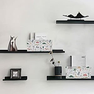 Dinosaurs Palm Trees Storage Basket Felt Storage Bin Collapsible Toy Boxs Foldable Felt Cube Organizer for Kids Bedroom Magazine