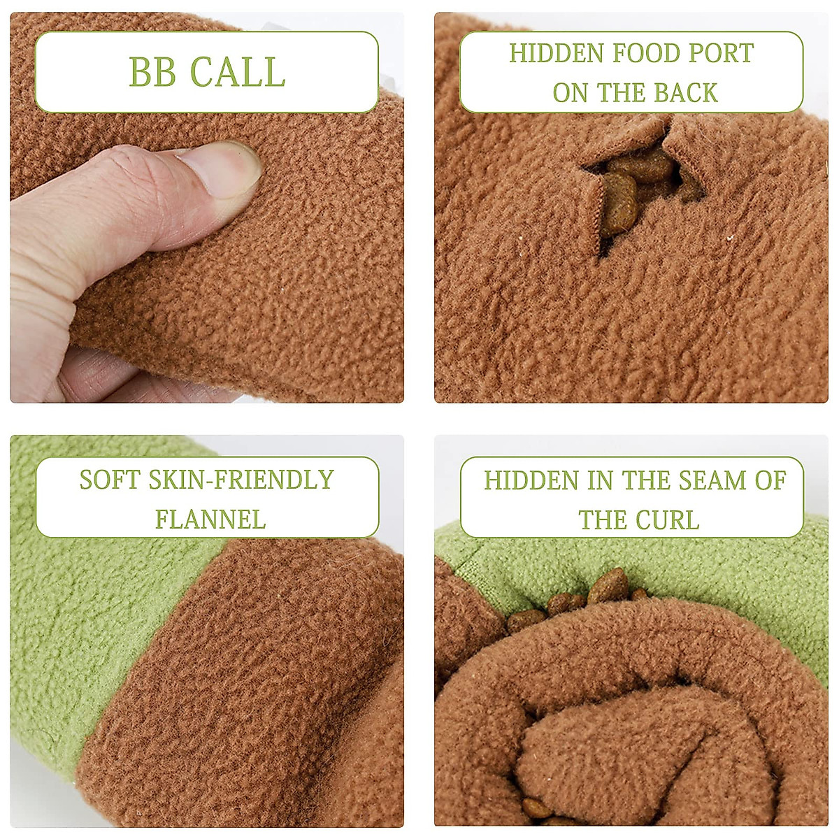 Andiker Dog Squeaky Toy, Dog Snuffle Toy with 3 Noisemakers Cute Snail Shape Dog Puzzle Toys IQ Training Treat Dispenser for Dog to Release Stress and Kill The Boring Time (Green)