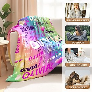Personalized Baby Blanket, Custom Name Blanket for Kids, Babies & Adults, Custom Blankets for Girls Boys, Unique Baby Gifts for Birthday Christmas Memorial Day