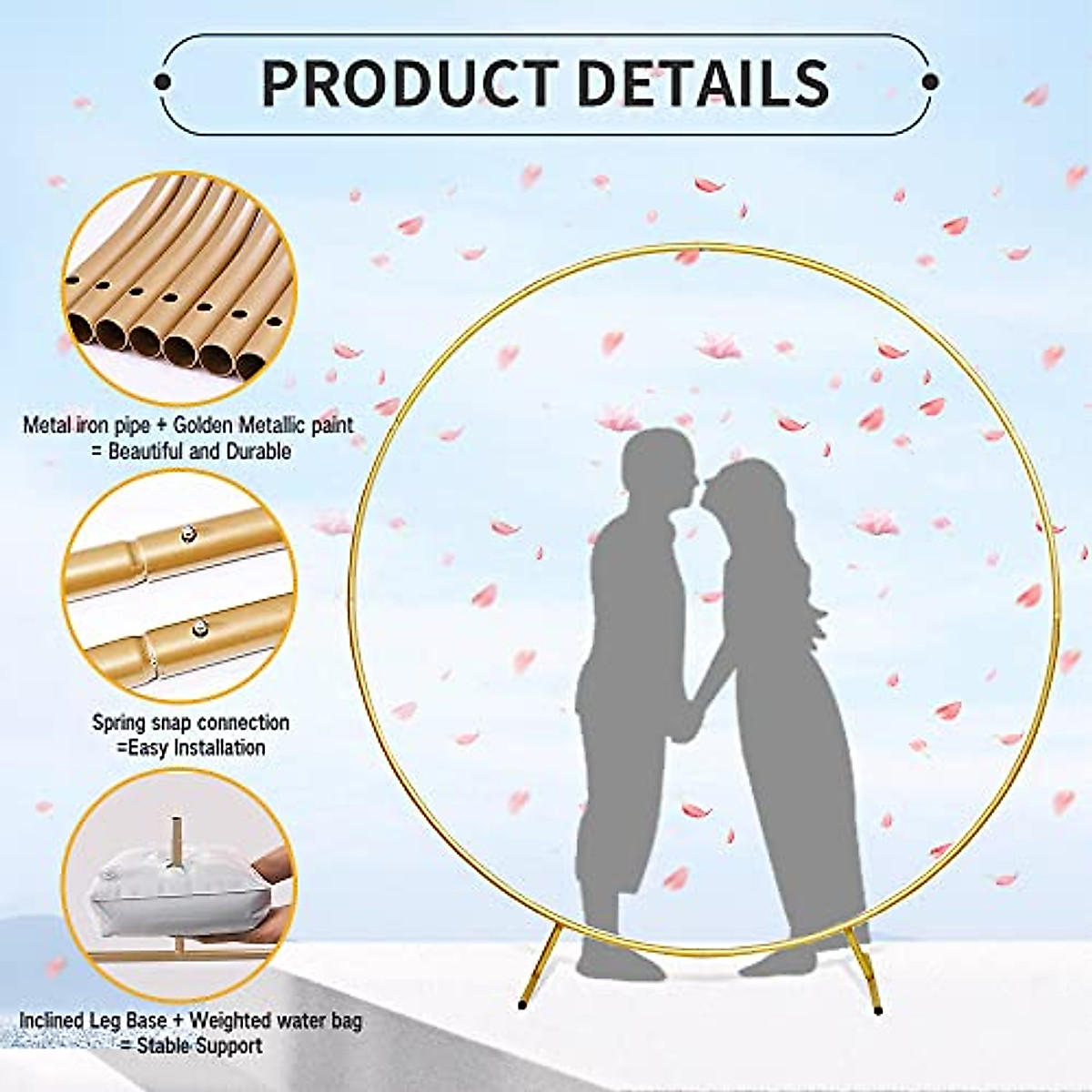 Arch Stand Backdrop,7.9FT Wedding Arch for Ceremony with Carrying Case Easy to Store and Carry, Round Backdrop Stand for Birthday Graduation Retirement Halloween Christmas Function Party Supplies