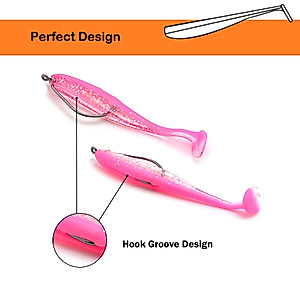 Lanmoon 100pcs Paddle Tail Swimbaits Lures, Soft Plastic Fishing Lures Kit, 2.75" Bass Fishing Bait for Freshwater and Saltwater with Box