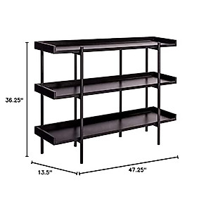 OneSpace Modern Wood and Steel 3 Display Shelf, Black