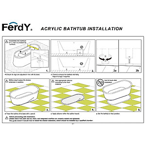 FerdY Shangri-La 55" Acrylic Freestanding Bathtub, Classic Oval Shape Soaking Bathtub with Toe-Tap Chrome Drain and Classic Slotted Overflow Included, Modern White, cUPC Certified