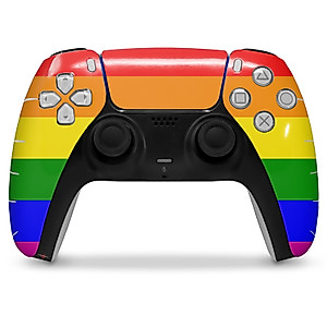 WraptorSkinz Skin Wrap compatible with Sony PS5 DualSense Controller Rainbow Stripes (CONTROLLER NOT INCLUDED)