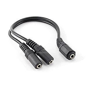 CablesOnline 9 inch Stereo 3.5mm 1-Female to 2-Females Splitter Cable & Gender Changer, (AV-Y15)