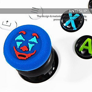 Playrealm FPS Thumbstick Extender &Texture Rubber Silicone Grip Cover 4 Sets for Xbox Series X/S & Xbox One Controller(Joker Red+Blue)