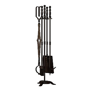 Fire Beauty Fireplace Tools Set 5 Pieces Wrought Iron Fire Tool Set for Outdoor/Indoor Fireplace Accessories Set