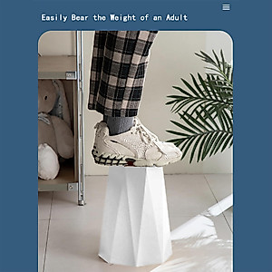 WEECRON Bathroom Trash Can Small Waste Basket Plastic Diamond Shape 1.8 Gallon (2 Pack, White)