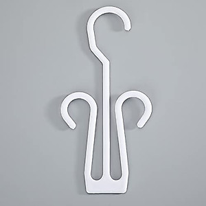 luzen 8Pcs Plastic Slippers Display Hanger Flip Flops Slippers Drying Hanging Shoe Rack Shoe Organizer with Double Hooks for Shoe store and Home Use, White