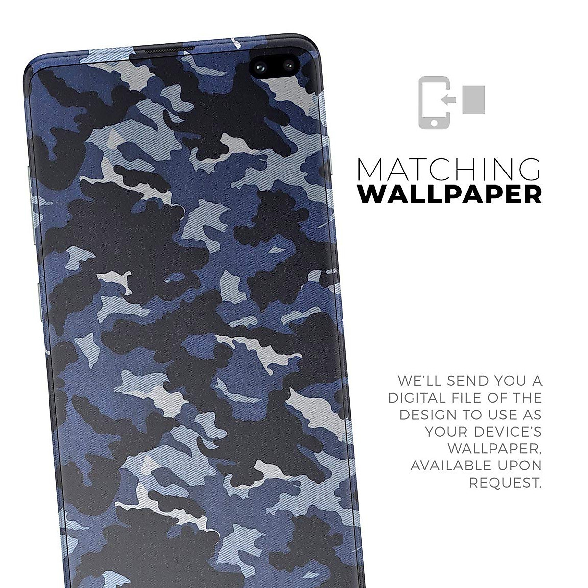 DesignSkinz Blue Vector Camo Protective Vinyl Decal Wrap Skin Cover Compatible with The Samsung Galaxy S20 (Screen Trim & Back Glass Skin)