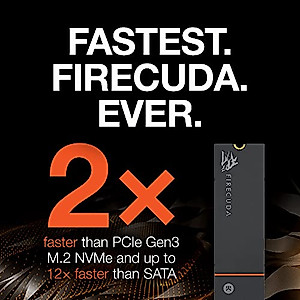 Seagate FireCuda 530 2TB Internal Solid State Drive - M.2 PCIe Gen4 ×4 NVMe 1.4, PS5 SSD, 3D TLC NAND, 2550 TBW, 1.8M MTBF, Heatsink, Rescue Services (ZP2000GM3A023)
