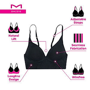 Maidenform Women's M Seamless Lift, Wireless Long-Line Convertible Tank-Style Bralette, Venture Pink, Medium