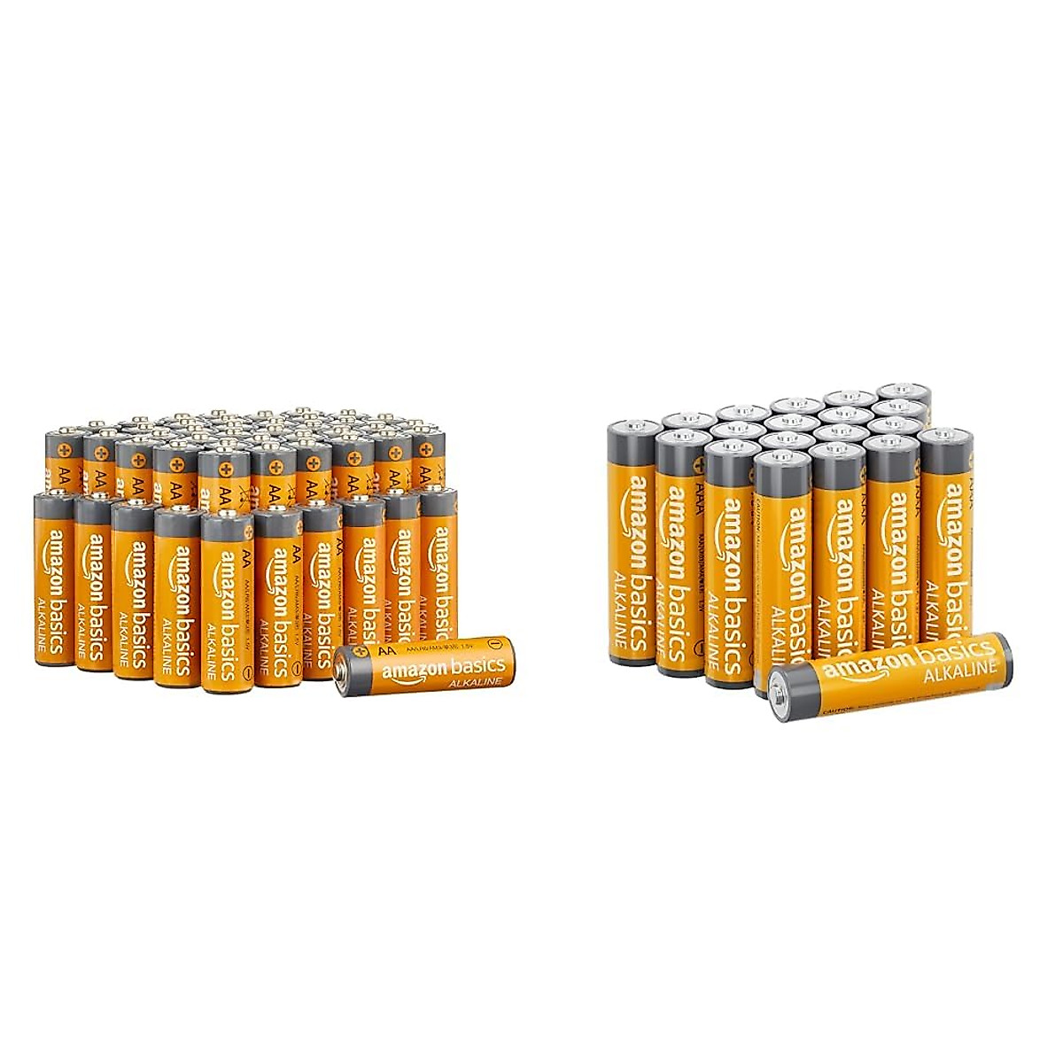 Amazon Basics 48 Pack AA High-Performance Alkaline Batteries, 10-Year Shelf Life, Easy to Open Value Pack & 20 Pack AAA High-Performance Alkaline Batteries, 10-Year Shelf Life,Easy to Open Value Pack