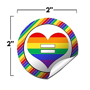 Love Wins LBGTQ Equality Pride Acceptance & Appreciation Thank You Sticker Labels, 40 2" Party Circle Stickers by AmandaCreation, Also Great for Envelope Seals & Gift Bags