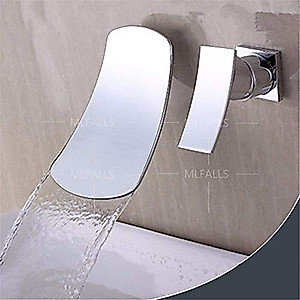 ShiSyan Y-LKUN Basin Sink Mixer Tap for Lavatory Modern Chrome Waterfall Hot and Cold Water Ceramic 2 Holes Double Handle Bathroom Vanity Sink Faucet