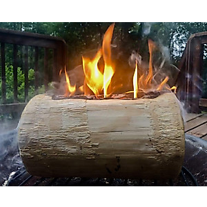 Timbertote TripleTorch One Log Campfire Fireplace Camping Cooking Camp Fire Wood Log with 3 Chimneys and Fire Start Stick
