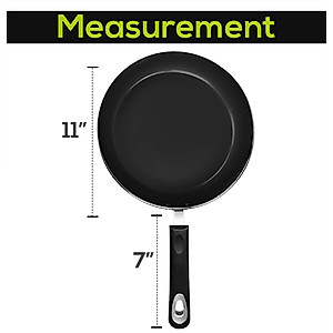 Utopia Kitchen 2 Quart Nonstick Saucepan with Glass Lid & 11 Inch Nonstick Frying Pan - Induction Bottom - Multipurpose Use for Home Kitchen or Restaurant - Grey-Black