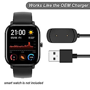 Emilydeals 2-Pack Charger for Amazfit T-Rex, GTS, GTR Smart Watch - Replacement Magnetic Charging Cable USB Cord for Amazfit T-Rex, GTS, GTR [1m/3.3ft] (2)