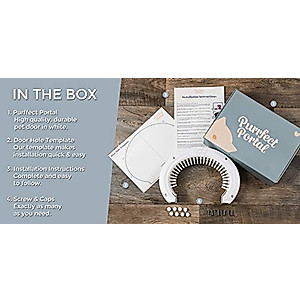 Cat Door for Interior Doors with Grooming Brush - Large Pet Cat Pass for Adult Cats up to 20 Lbs - Easy to Install Pet Door w/ Brush Plus Detailed Instructions, Screws & Screw Caps